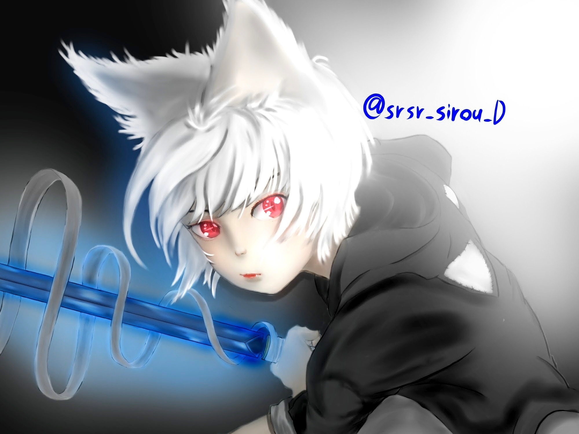 Anime Wolf Boy With White Hair Operator (Silverash) Neko Celleng