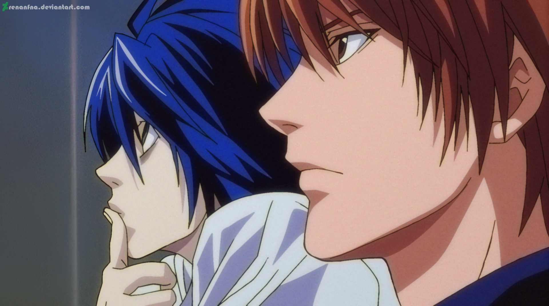 L vs Light: Iconic Death Note Anime HD Wallpaper by RenanFNA