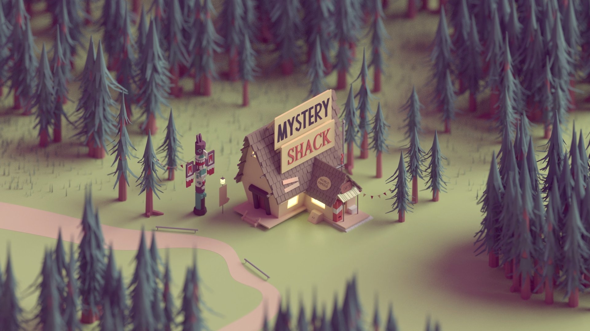 Gravity Falls Mystery Shack 4K Ultra HD Wallpaper by Mohamed Chahin