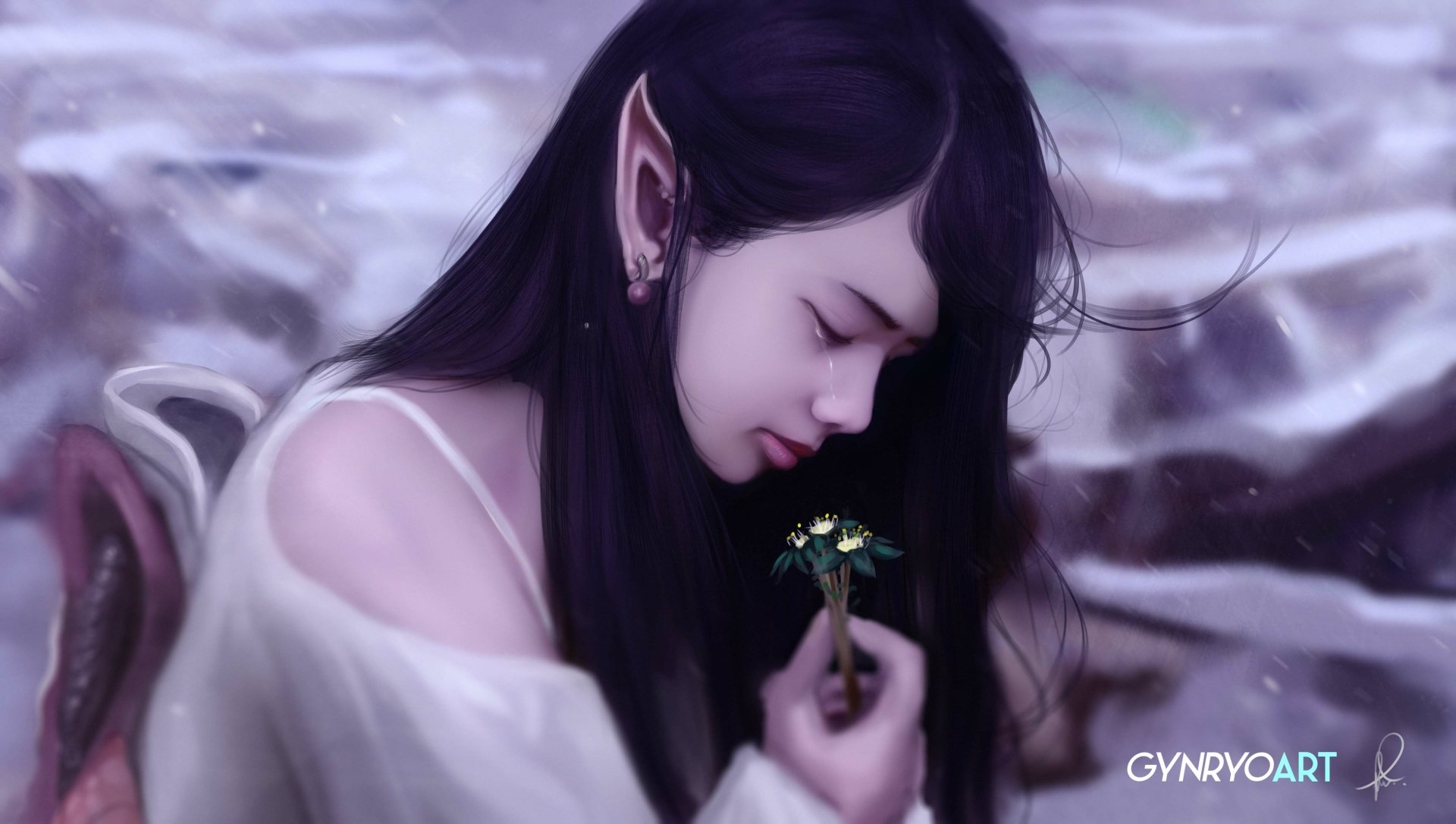 Download Elf Anime Girl Anime Girl 4k Ultra HD Wallpaper by gynryo